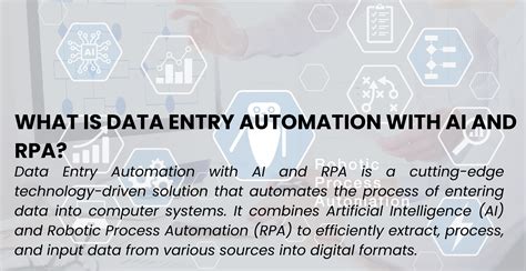 Unlocking Efficiency Data Entry Automation With Ai And Rpa