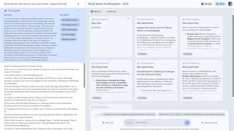 Genea Musings Exploring The Google NotebookLM AI Tool Chat And Notebook Guide With Audio