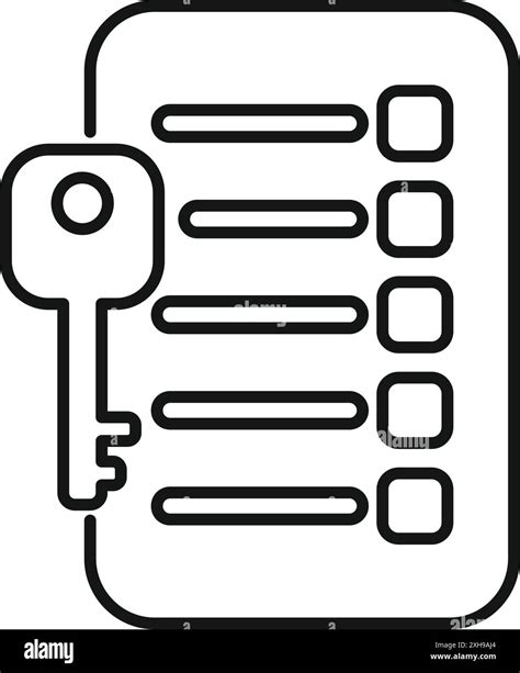 Simple Icon Of A Key Unlocking A Checklist Symbolizing Finding Solutions Stock Vector Image
