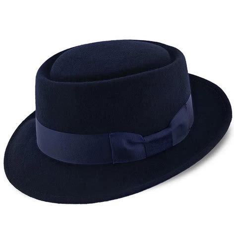 Tienda Cranston Wool Pork Pie Navy Blue