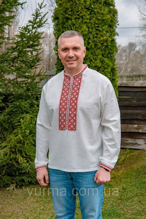 Вышиванка Рубашка Мужская Льняная, Белая, Вышиванки Мужские в Украине ...