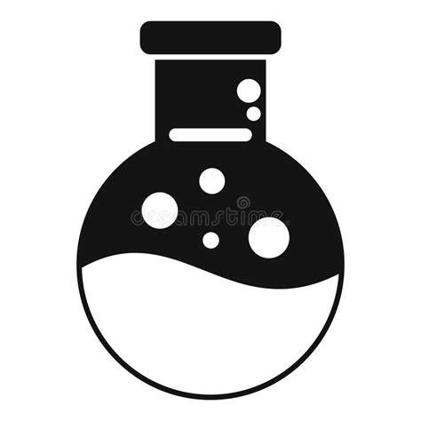 Round Bottom Flask Containing Bubbling Liquid Icon Stock Vector Illustration Of Equipment