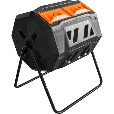 Compost Bin Outdoor 43 Gallon Dual Chamber Tumbling Composting Bin