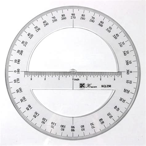 360 Full Circle Protractor 25cm Plastic Math Measuring Tools Round
