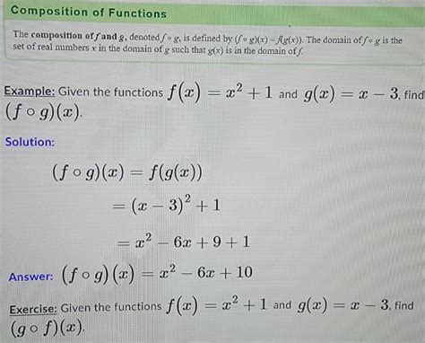 Solved The Composition Of F And G Denoted G Is Defined Chegg