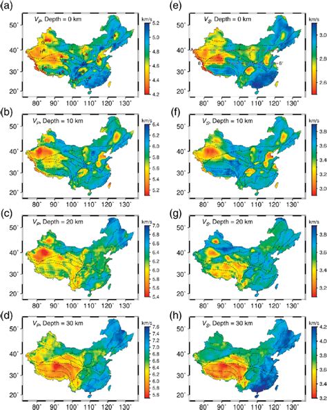 Crustal Velocity Models Of A D V P And E H V S At Four Different