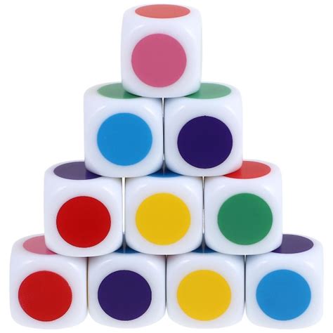 10 Stk Farvede Terninger Med Tryk Lærings Terninger Til Børn Akryl