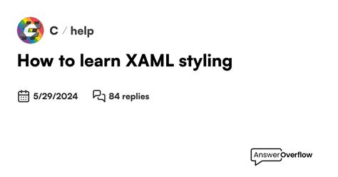 How To Learn Xaml Styling C