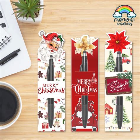 40 Christmas Pen Sleeve Template Bundle 40 Canva Editable Designs
