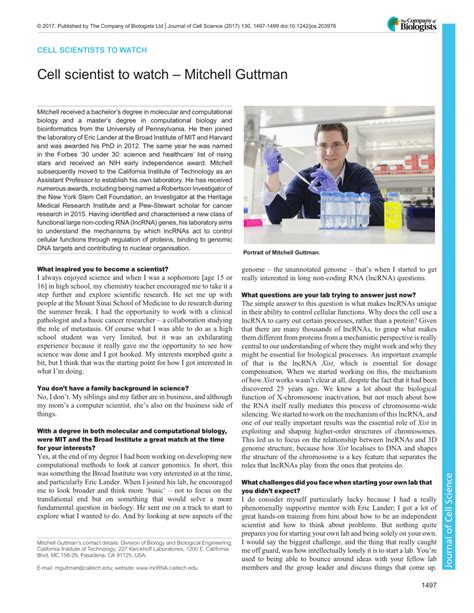 Pdf Cell Scientist To Watch Mitchell Guttman