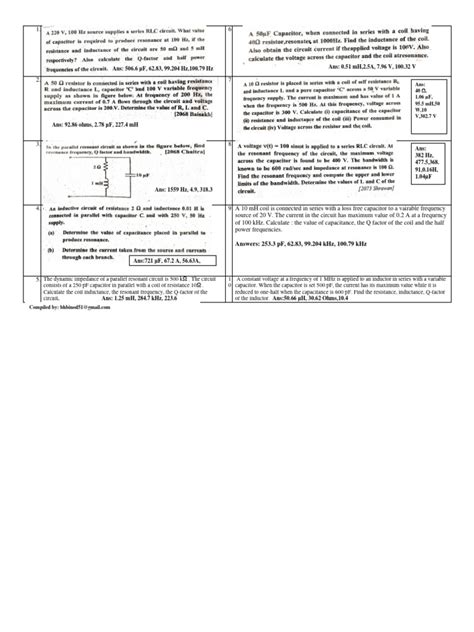 Resonance Pdf Inductor Series And Parallel Circuits