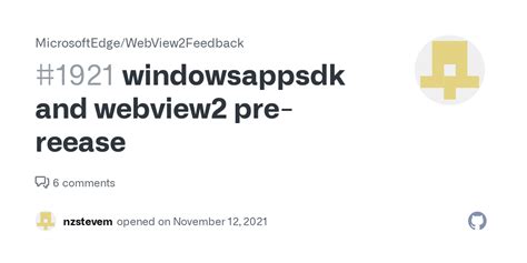 Windowsappsdk And Webview2 Pre Reease · Issue 1921 · Microsoftedge