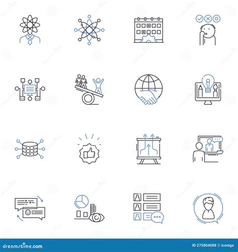 Collaborative Joint Ventures Line Icons Collection Partnership Alliance Synergy Cooperation