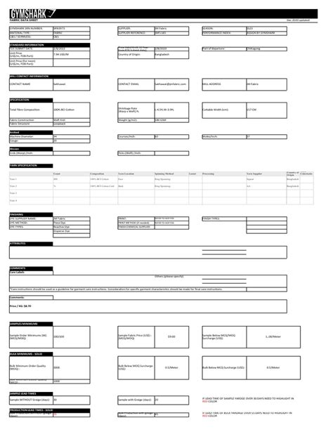 Fds Template Version Srn3973 Pdf Yarn Textile Manufacturing