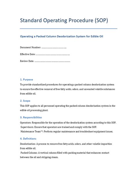 Sop Packed Column Operations 1717701019 Pdf