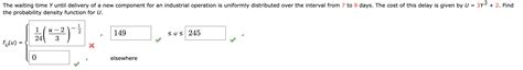 Solved The Probability Density Function For U Chegg