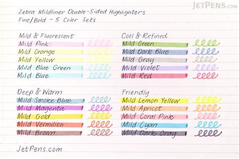 Zebra Mildliners Hex Code