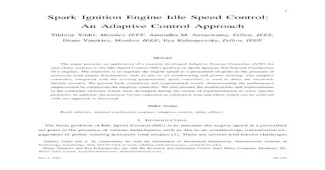 Pdf Spark Ignition Engine Idle Speed Control An Adaptive Control Approach Dokumentips
