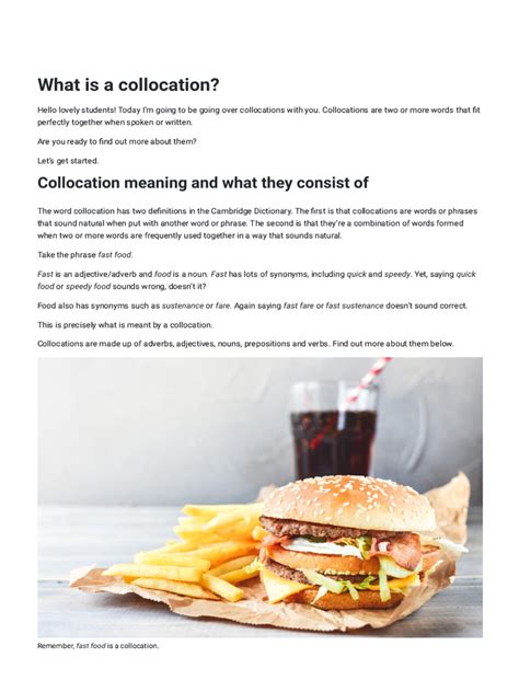 What Is A Collocation English With Lucy Pdf English Language Adjective