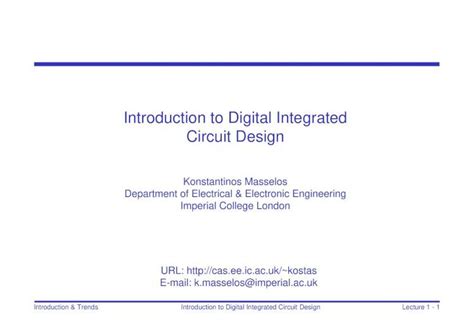 Pdf Introduction To Digital Integrated Circuit Design Dokumen Tips