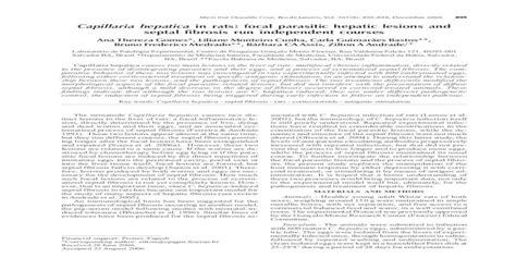 Pdf Capillaria Hepatica In Rats Focal Parasitic Hepatic Lesions And Dokumen Tips