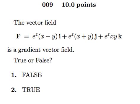Solved The Vector Field F E Z X Y I E Z X Y J