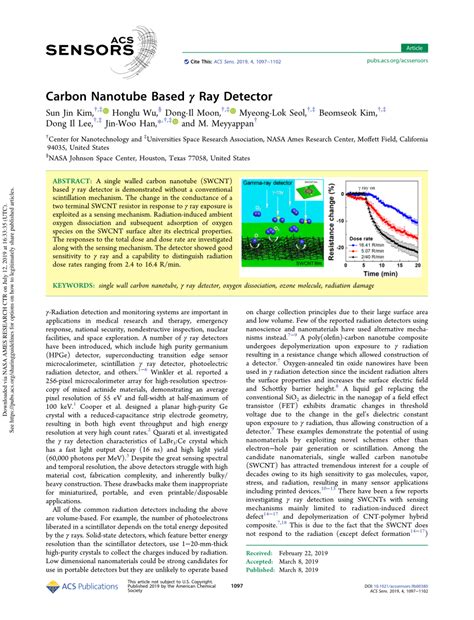 Pdf Carbon Nanotube Based Gamma Ray Detector