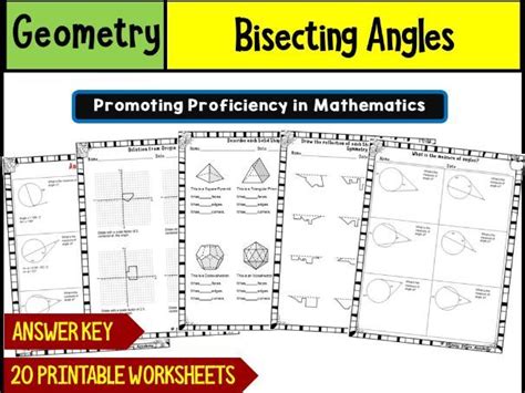 Bisecting Angles Worksheets Math Problems Teaching Resources