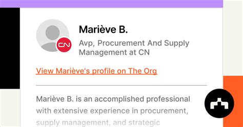 Mariève B Avp Procurement And Supply Management At Cn The Org