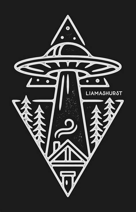 Geometric Ufo Art Illustration