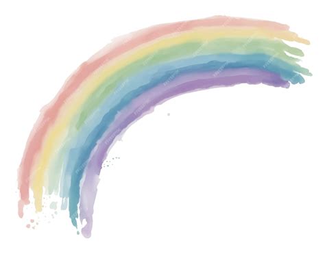 귀여운 무지개 파스텔 컬러 일러스트 프리미엄 벡터