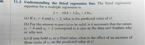 solved e 11 2 understanding the fitted regression line the