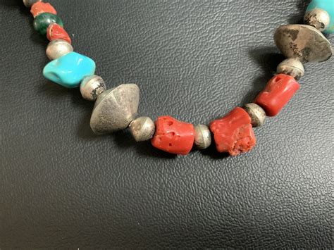 Vintage Navajo Bead Necklace Native American Turquois Gem