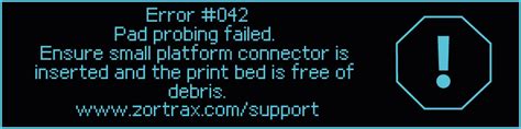 Firmware Error Messages In M Series 3d Printers Zortrax Support Center