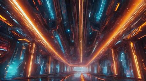 Futuristic Abstract Science Fiction Wallpaper Design Premium Ai