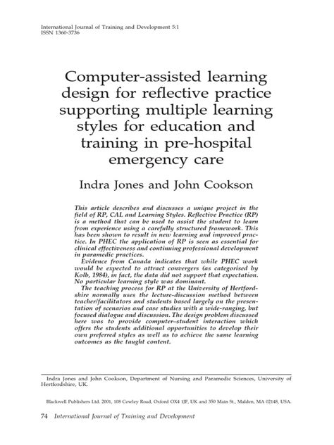 Learning Design For Reflective Practice Pdf Reflective Practice