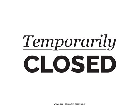 Printable Closed Signs Free Printable Signs
