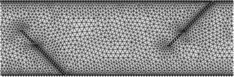 A Part Of The Computational Domain With Unstructured Grids For Baffles