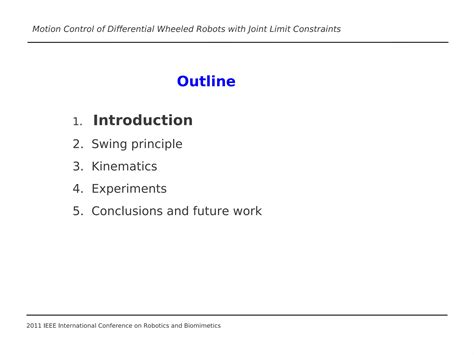 Motion Control Of Differential Wheeled Robots With Joint Limit Constraints Slides Ppt