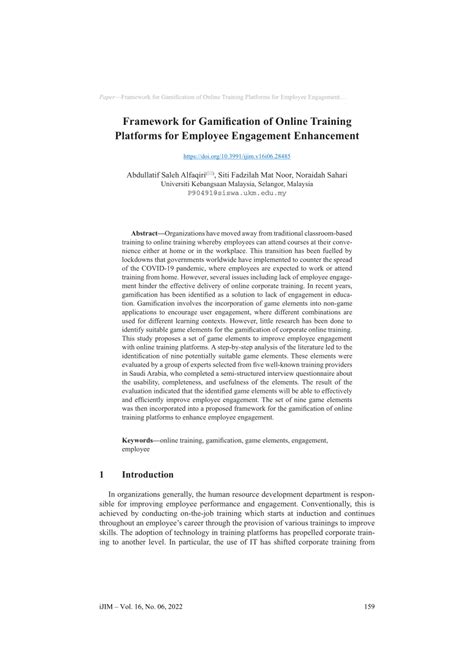 Pdf Framework For Gamification Of Online Training Platforms For