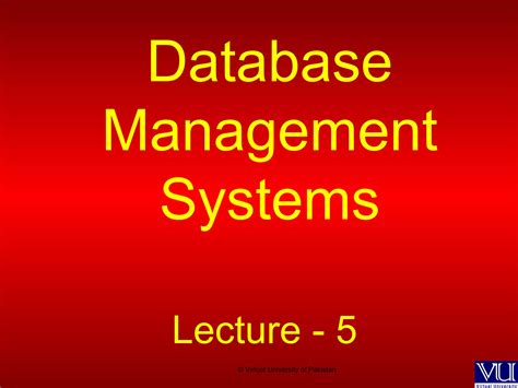 Database Management Systems Cs403 Power Point Slides Lecture 05 Ppt Databases Computer