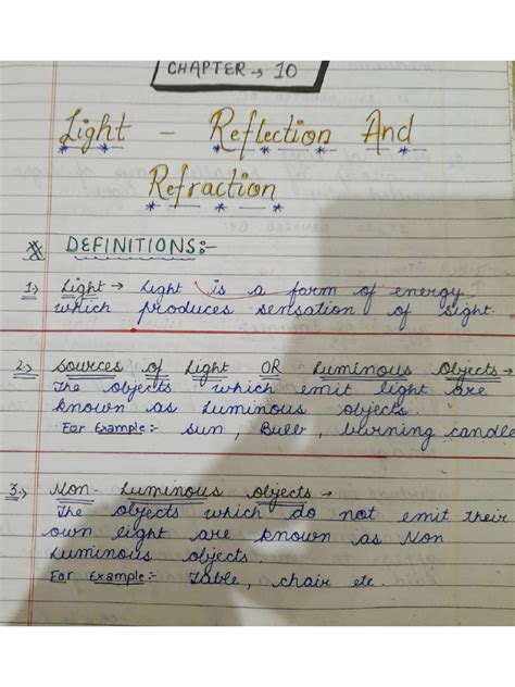 reflection class 10 pdf
