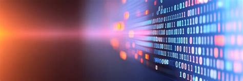 an abstract image of binary code scrolling across a gradient background