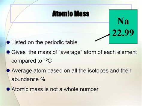 Isotopic Abundance Weighted Average Atomic Mass Isotopes L
