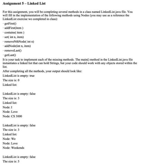 solved assignment 5 linked list for this assignment you