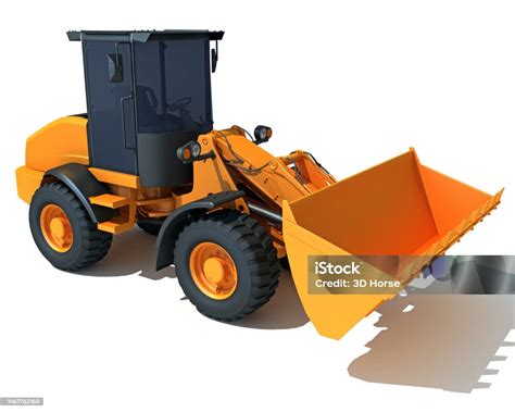 휠 로더 건설 기계 흰색 배경에 3d 렌더링 3차원 형태에 대한 스톡 사진 및 기타 이미지 3차원 형태 건설 산업 건설 현장 Istock