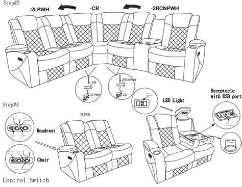 Ashley 194s9366db 2lpwh Power Reclining Sectional Sofa Instruction Manual
