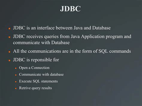 Jdbc Presentation With Java Code Examplespdf