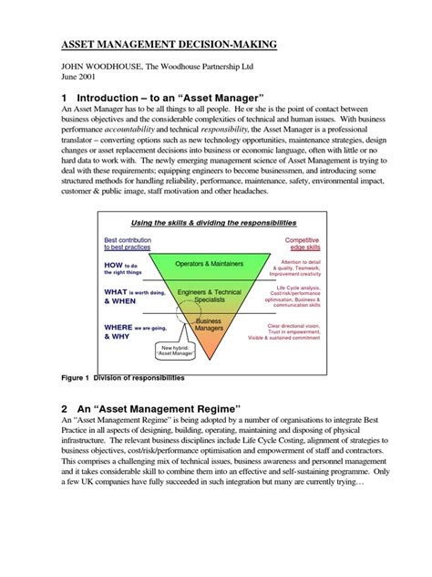 asset management decision making pdf reliability engineering risk