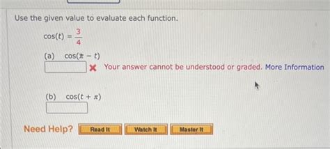 Solved Use The Given Value To Evaluate Each Function